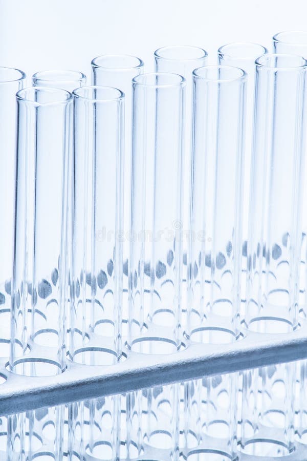 Set of Empty Test Lab Tubes on Stand Stock Photo - Image of preparation ...