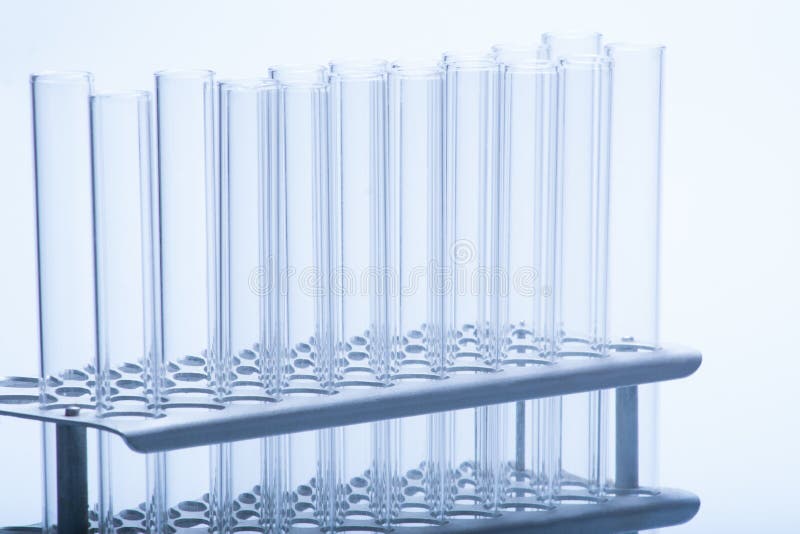 Set of Empty Test Lab Tubes on Stand Stock Photo - Image of medical ...