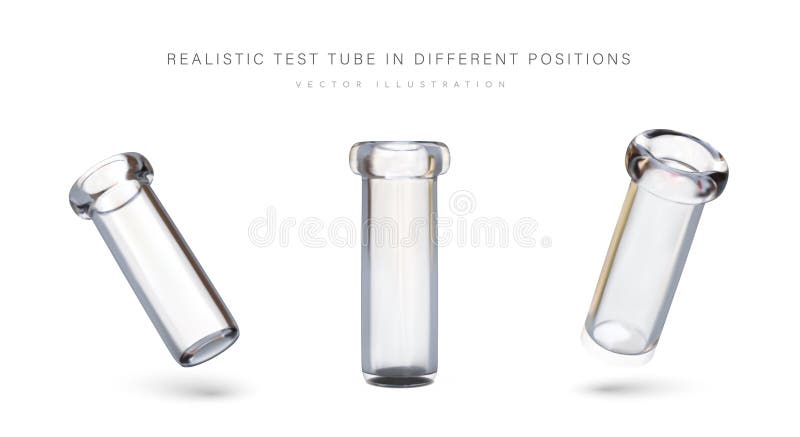 Set of Empty Test Tubes. Transparent Laboratory Containers for Analyzes ...