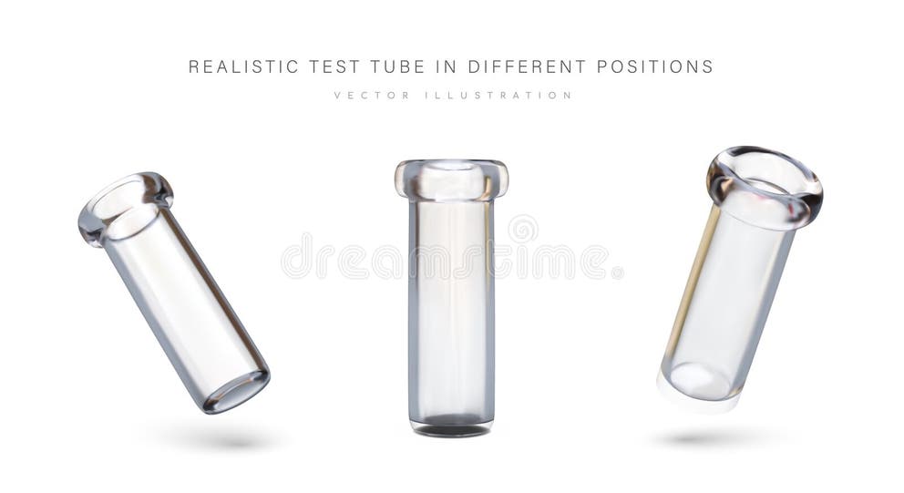 Set of Empty Test Tubes. Transparent Laboratory Containers for Analyzes ...