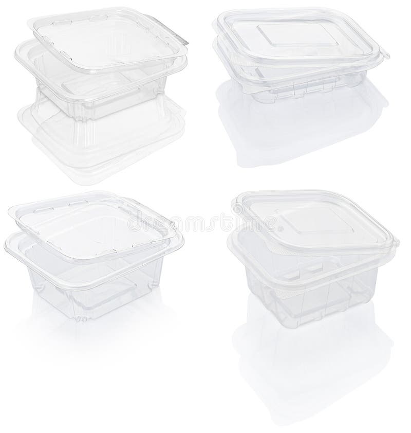 Empty Transparent Plastic Food Container I Stock Photo - Image of open ...