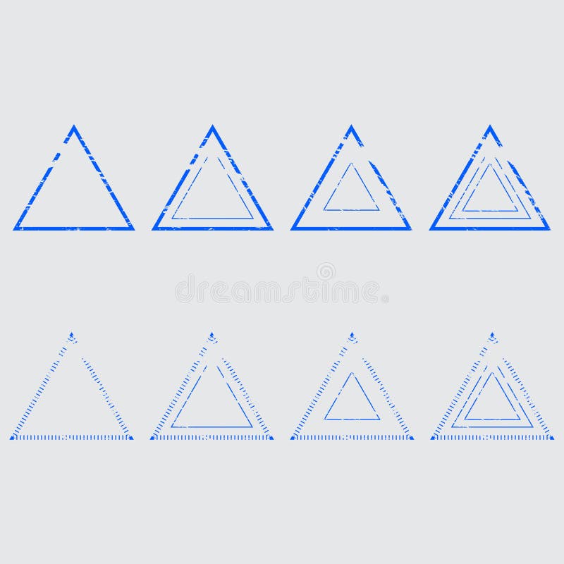 Triangular Stamps Collection. Grunge Triangles, Banners, Insignias ...
