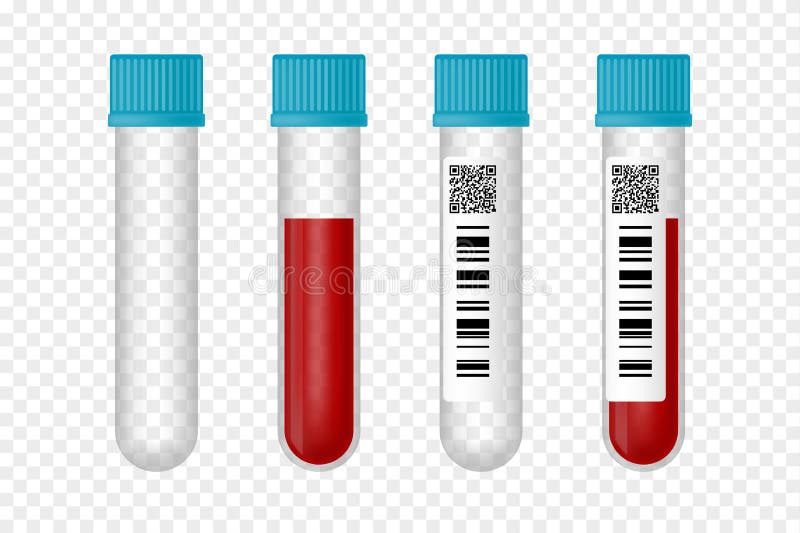 Set of Empty Tube and Blood Sample Tube Test Isolated on Transparent ...