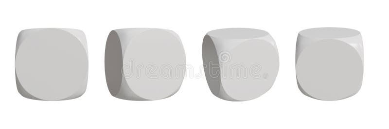 Set of Empty White Dice Isolated on White Background Stock Illustration ...