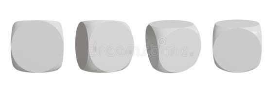 Set of Empty White Dice Isolated on White Background Stock Illustration ...