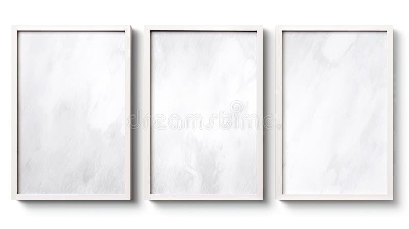 A Set of Empty White Frames with Gray Marble Texture Blank Picture ...