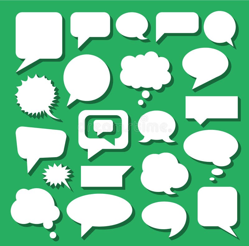 Set of Empty White Speech Bubbles. Flat. Vector Stock Vector ...