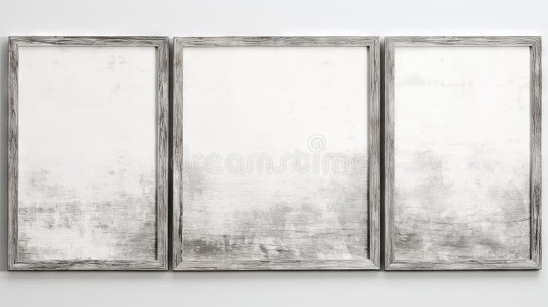 A Set of Empty Wooden Frames with Gray Grunge Texture Blank Picture ...