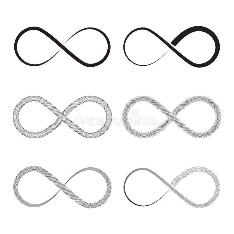 Set of Endless Symbol. Infinity in Various Designs Stock Vector ...