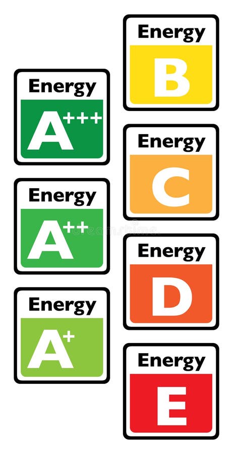 Set of energy class tag stock illustration. Illustration of economic ...