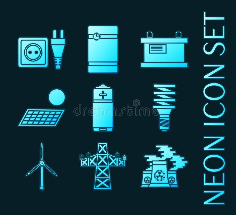 Energy Generating Systems Icons Set Stock Illustrations – 5 Energy ...