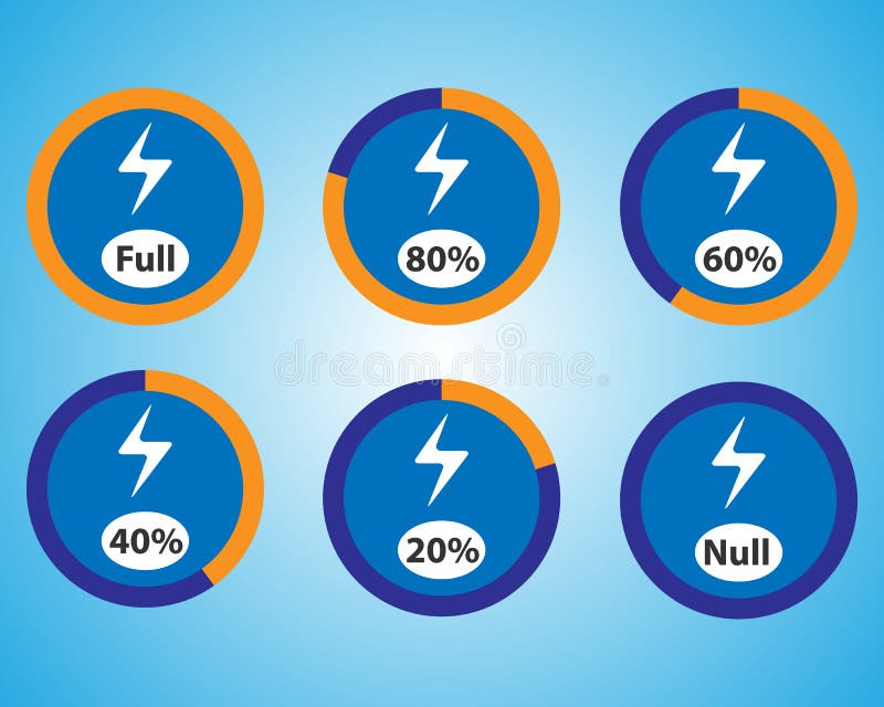 Set of Energy Quantity Indicators Icons. Stock Vector - Illustration of ...