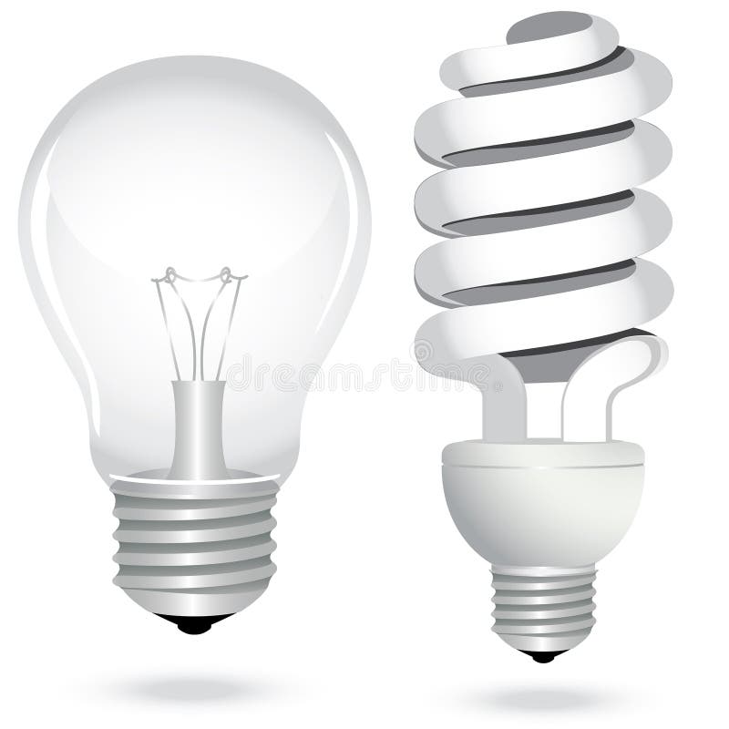 Set Energy Saving Light Bulb Lamp Electricity Stock Vector ...