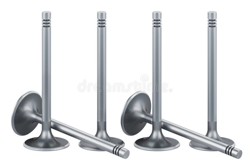 Set of Engine Intake Valves, 3D Rendering Stock Illustration ...