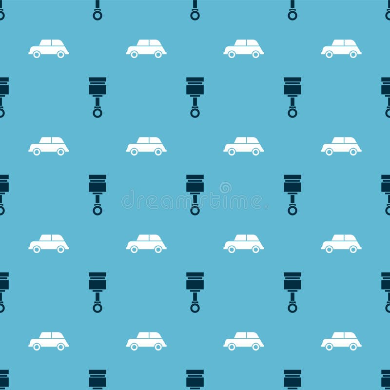 Set Engine Piston and Car on Seamless Pattern. Vector Stock ...