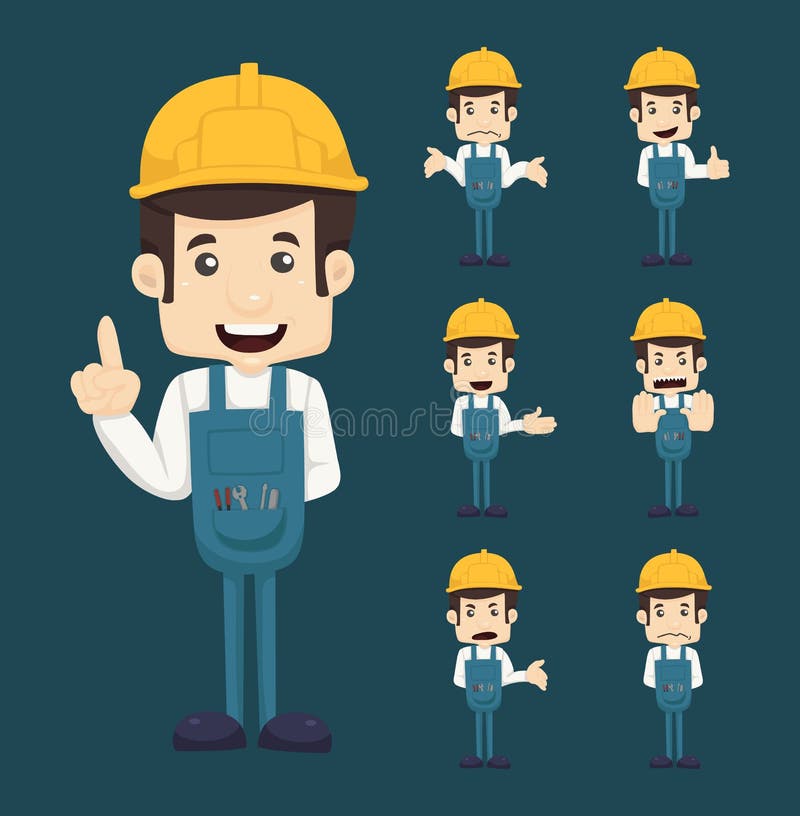 Male Engineer Professional Vector Illustration Stock Vector ...