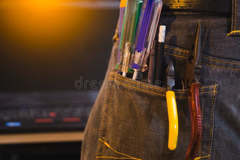 Set of Engineer Hand Tools in Jeans, a Jeans with Engineer Constructor ...