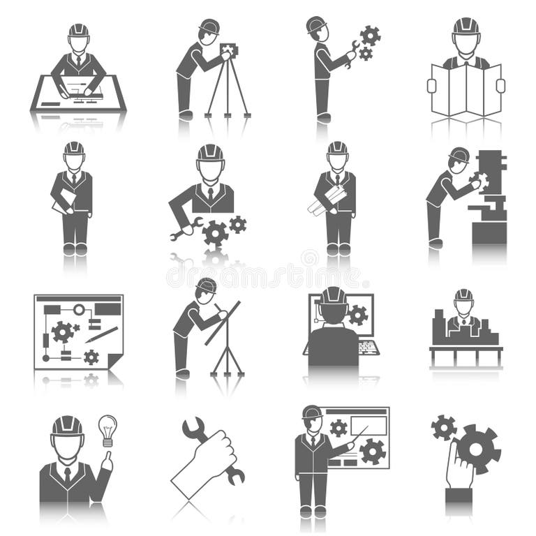 Set of engineer icons stock vector. Illustration of industrial - 42921023