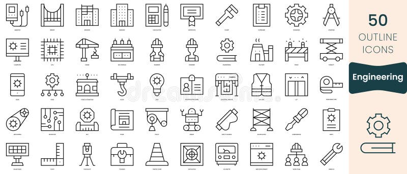 Set of Engineering Icons. Thin Linear Style Icons Pack Stock Vector ...