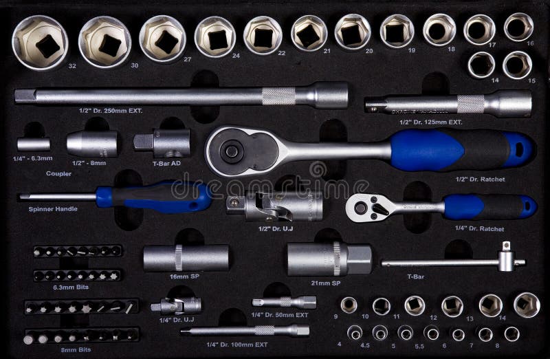 Set of Engineers Tools stock image. Image of storage, tools - 4552311