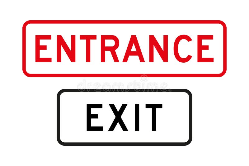 Set of entrance and exit stock vector. Illustration of open - 312513173