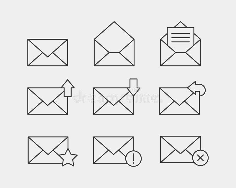 Set Envelop Icons Letter. Envelope Icon Vector Template. Mail Symbol ...