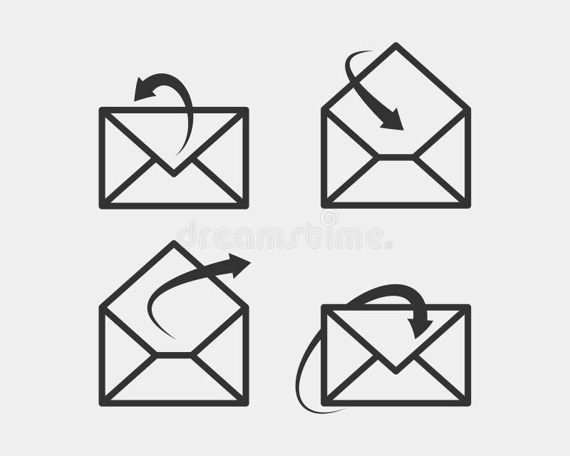 Set Envelop Icons Letter. Envelope Icon Vector Template. Mail Symbol ...