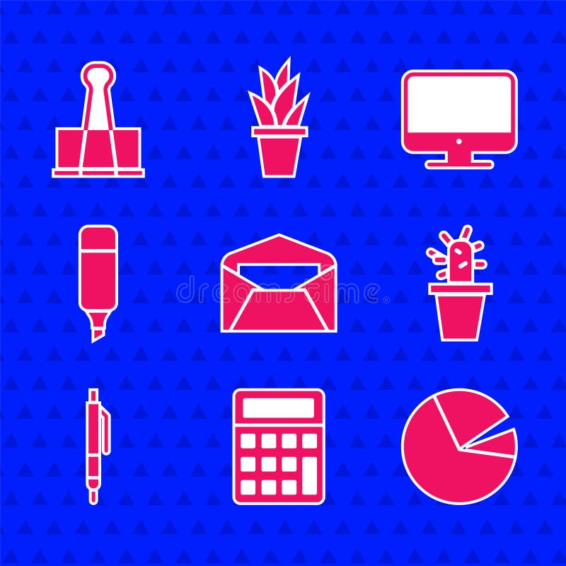 Set Envelope, Calculator, Pie Chart Infographic, Cactus and Succulent ... Set Envelope, Calculator, Pie Chart Infographic, Cactus and Succulent ...