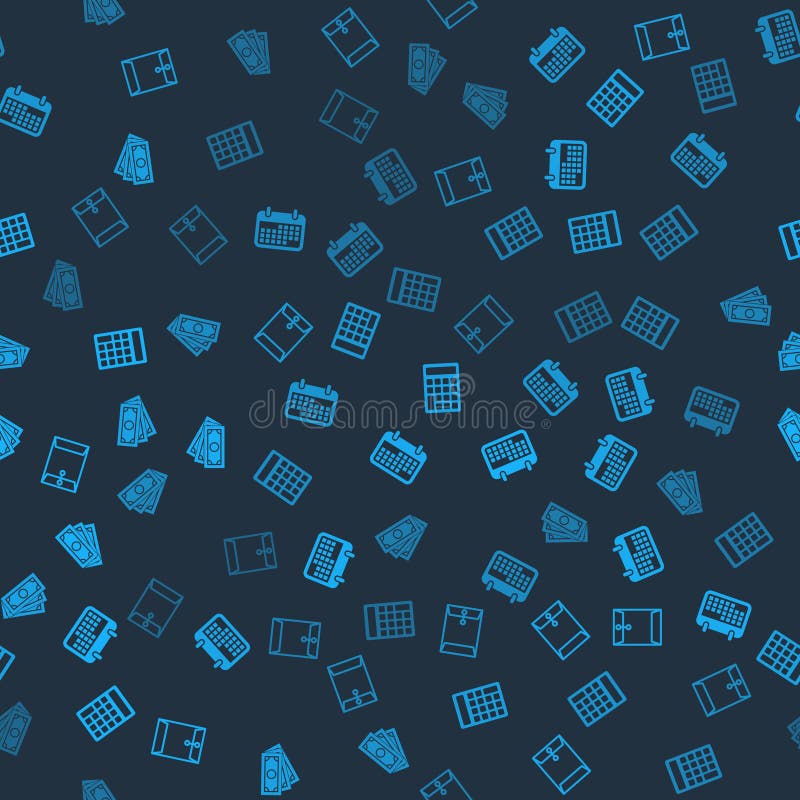 Set Envelope, Calendar, Calculator and Stacks Paper Money Cash on ...