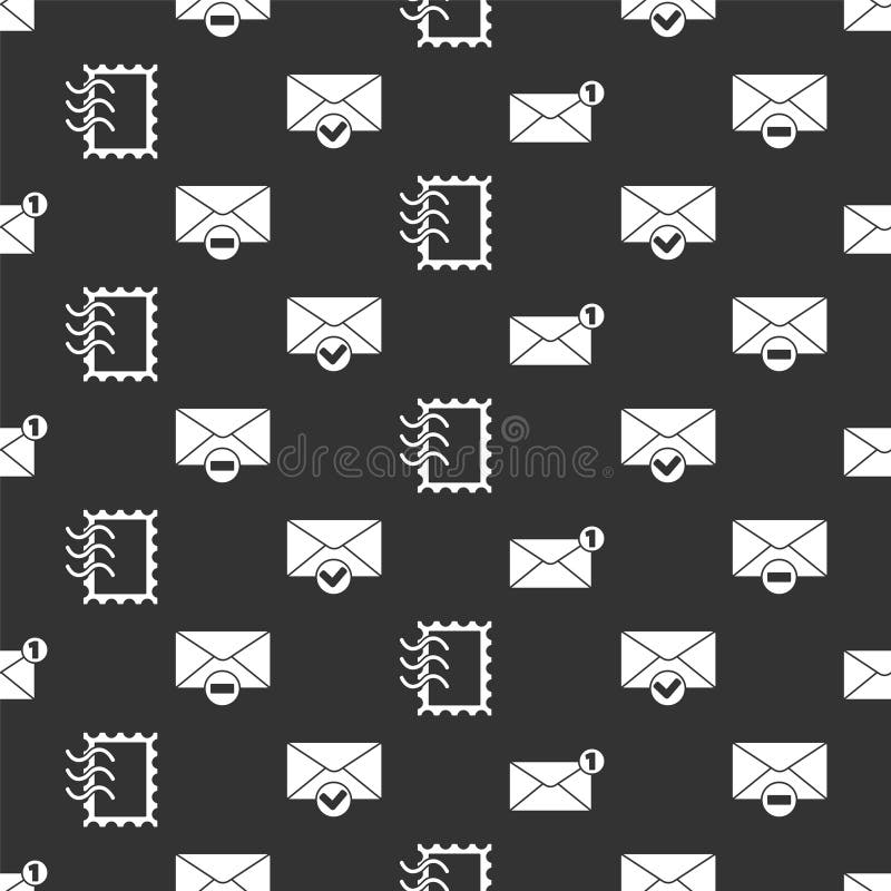 Set Envelope, Delete Envelope, Postal Stamp and Envelope and Check Mark ...