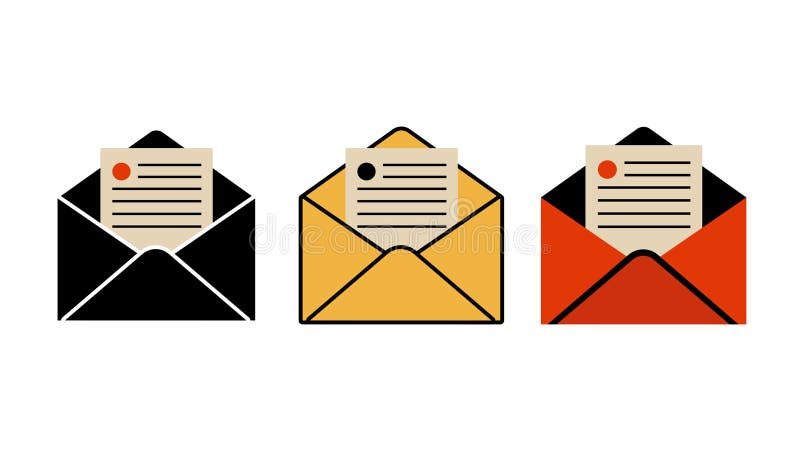 Set of Envelope Design - Multiple Color of Envelope Icons Stock ...