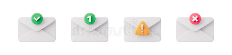 Set of Envelope with Different Mark Stock Vector - Illustration of ...