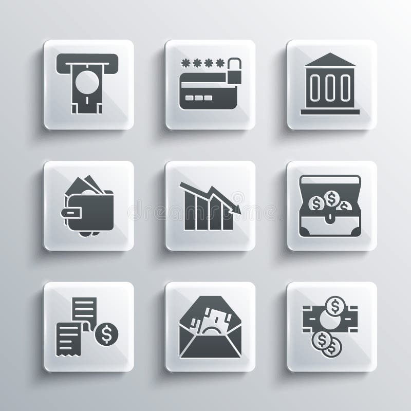 Set Envelope with Dollar Symbol, Stacks Paper Money Cash, Treasure ...