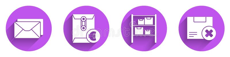 Set Envelope, Envelope with Euro Symbol, Warehouse and Carton Cardboard ...
