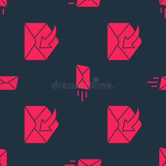 Set Envelope and Express Envelope on Seamless Pattern. Vector Stock ...
