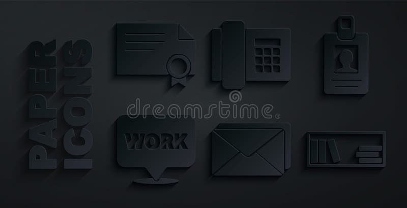 Set Envelope, Identification Badge, Location with Text Work, Shelf ...