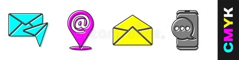 Set Envelope, Location and Mail and E-mail, Envelope and Chat Messages ...