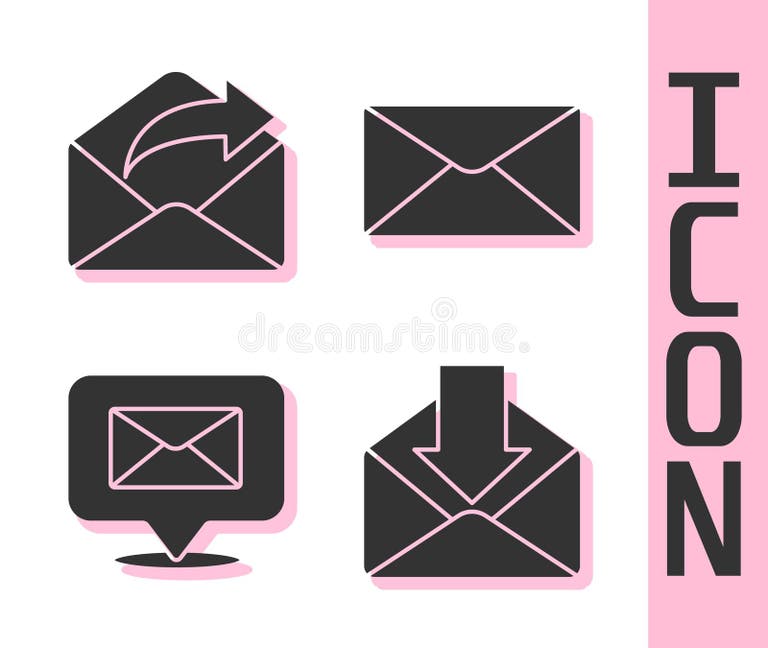 Set Envelope, Outgoing Mail, Speech Bubble with Envelope and Envelope ...