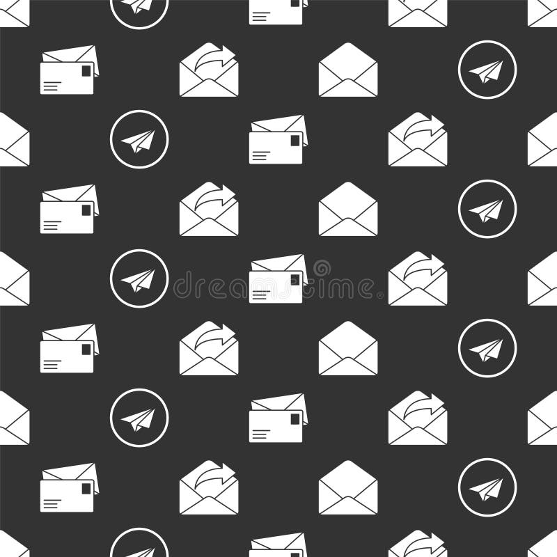 Set Envelope, Paper Plane, Envelope and Outgoing Mail on Seamless ...