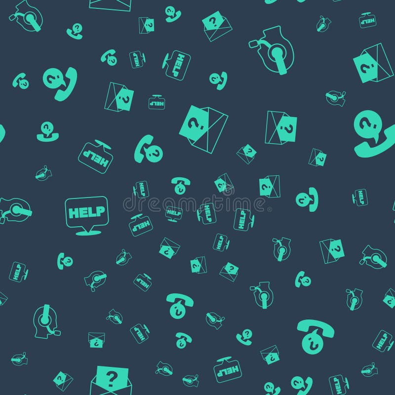 Set Envelope with Question Mark, Man Headset, Speech Bubble Text Help ...