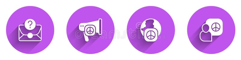 Set Envelope with Question Mark, Peace, International Day of Peace and ...