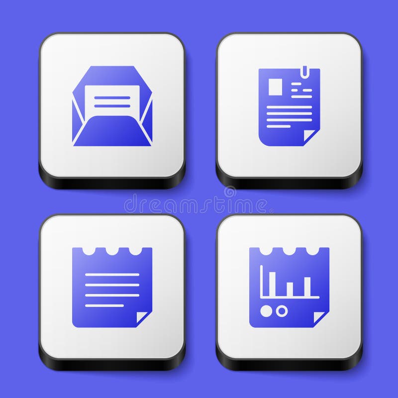 Set Envelope, Resume, Notebook and Document with Graph Chart Icon ... Set Envelope, Resume, Notebook and Document with Graph Chart Icon ...