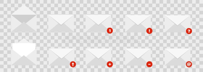 Set of six envelopes icons stock vector. Illustration of paper - 51967725