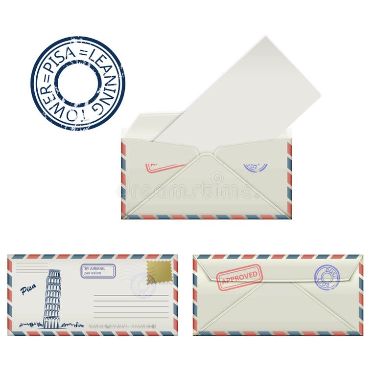 Set of Envelopes from Pisa with a Painted the Leaning Tower and ...