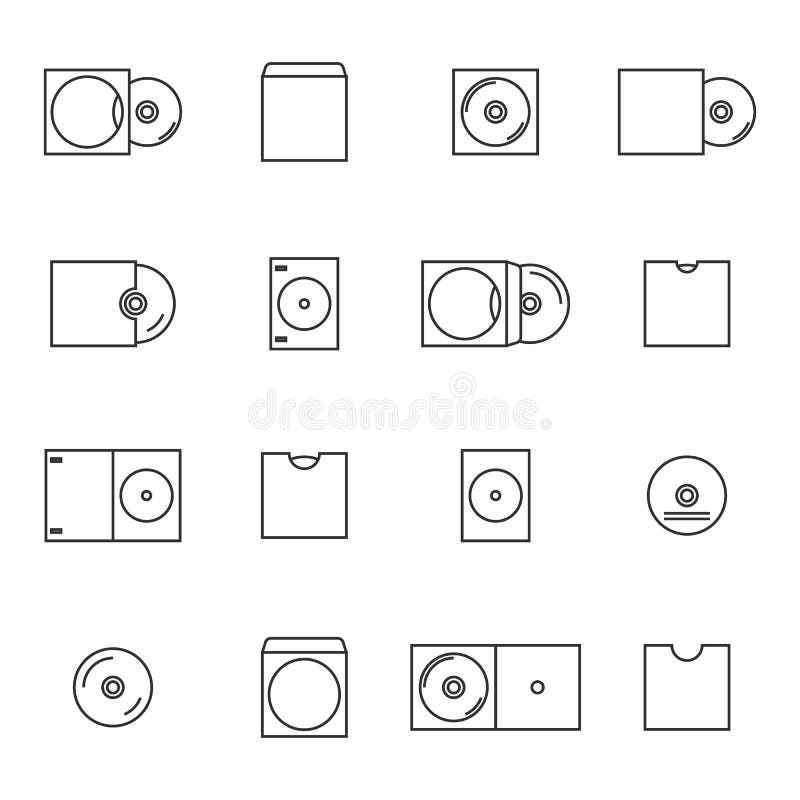 CD DVD Disc in Box Flat Vector Icon Stock Vector - Illustration of ...