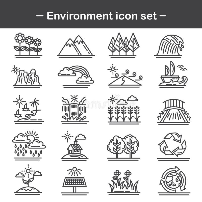 Set of environment icons stock vector. Illustration of conserve - 182788762