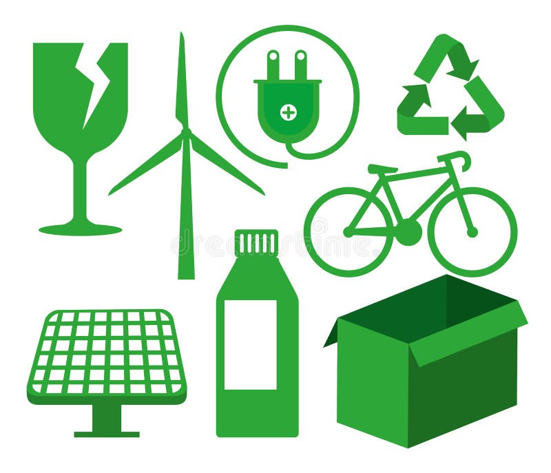 Set Environment Protection with Ecological Element Stock Illustration ...