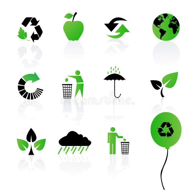 Set of Environmental / Recycling Icons Stock Vector - Illustration of ...