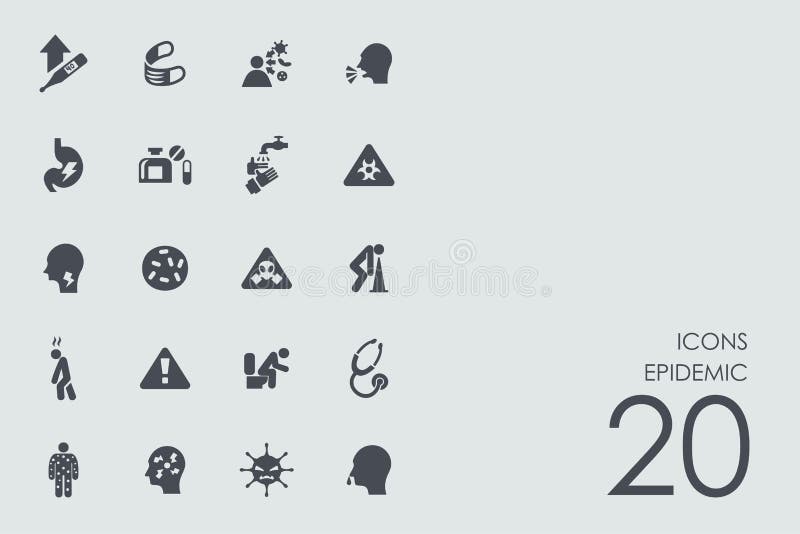 Set of epidemic icons stock vector. Illustration of idea - 80474992