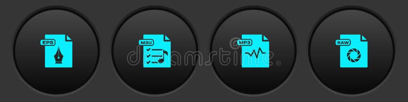 Set Eps File Document M3u Mp3 E Icono Raw. Vector Stock de ilustración ... Set Eps File Document M3u Mp3 E Icono Raw. Vector Stock de ilustración ...